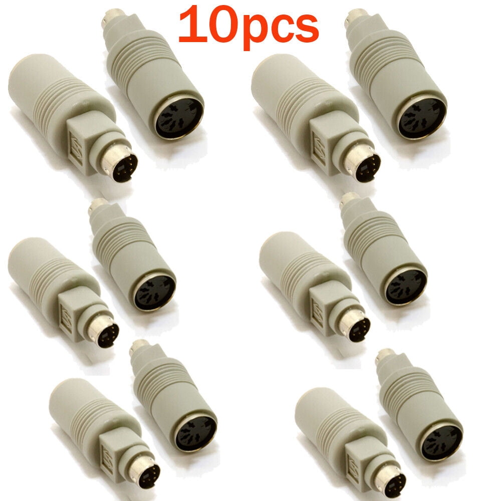 10-Pack AT to PS/2 Keyboard Adapter AT Din 5-pin Female PS2 Mini-Din 6 ...