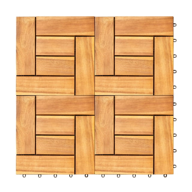 10-Pack Acacia Interlocking Wood Decktile - Walmart.com