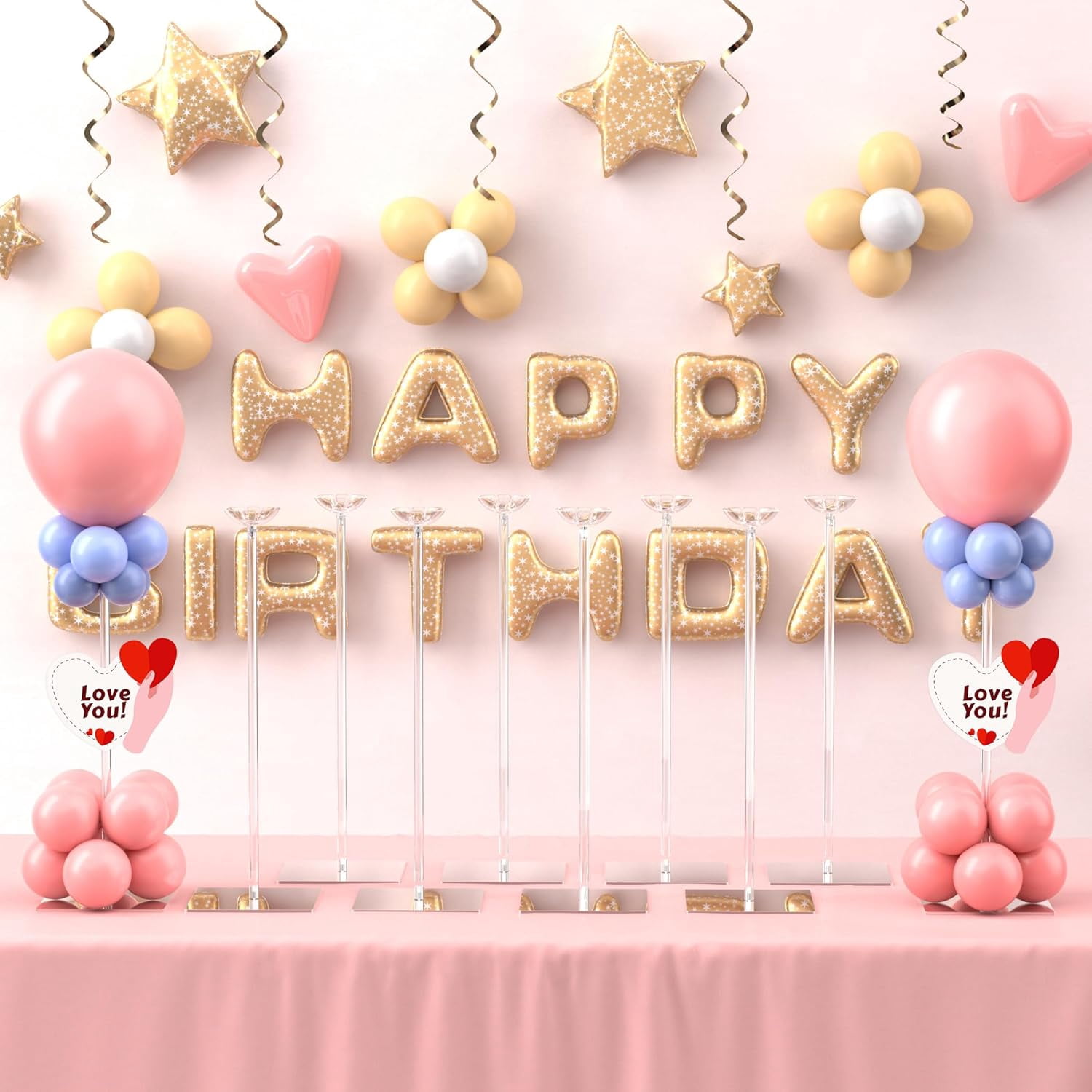 10 Pack Acrylic Balloon Stands for Table, 15.75 Inch Height Balloons ...