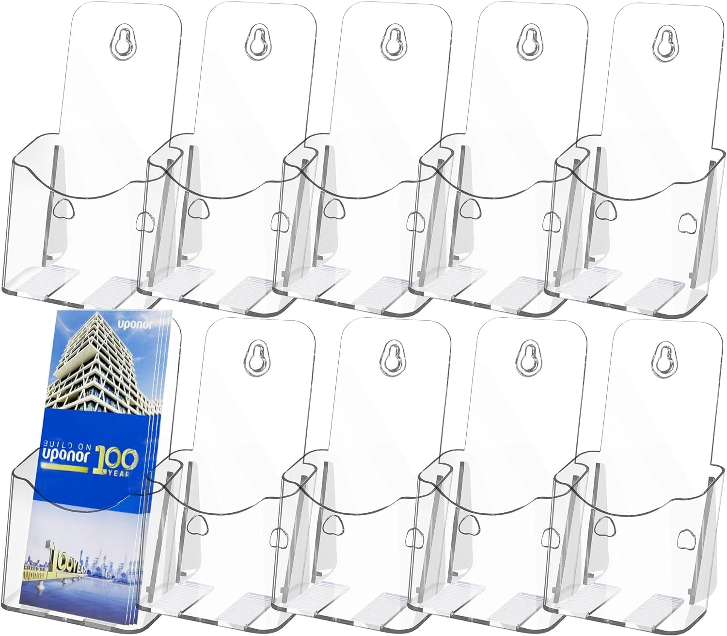 10 Pack Acrylic Brochure Holder,4 x 7.9 Inches Plastic Flyer Display ...