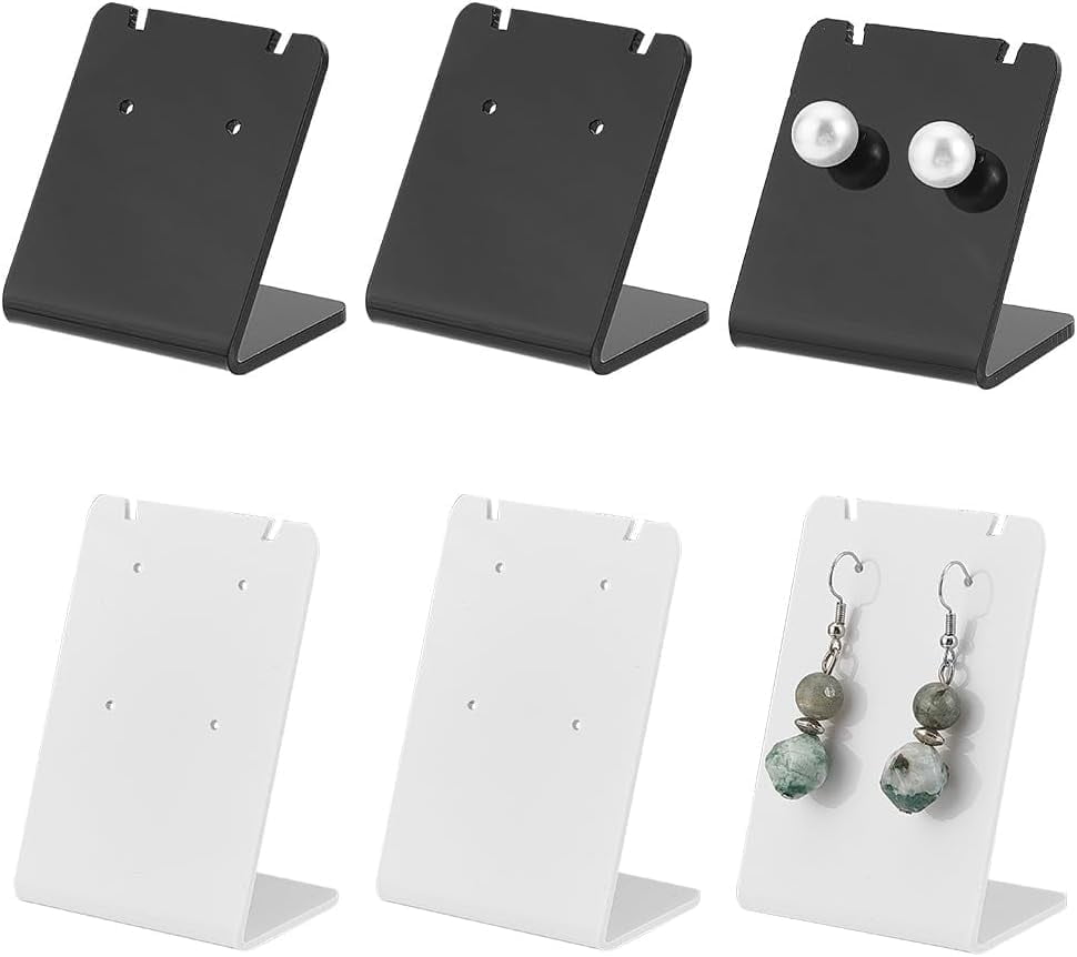 10 Pack Acrylic Earring Displays Stand 2 Styles Single Pair L-Shape ...