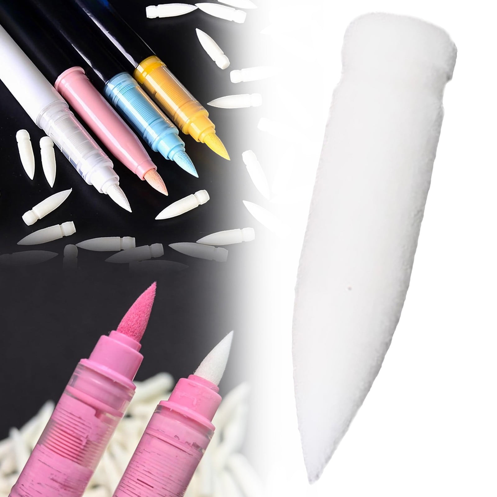 10 Pack Acrylic Paint Marker Replacement Tips, Nylon Soft Brush Tips ...