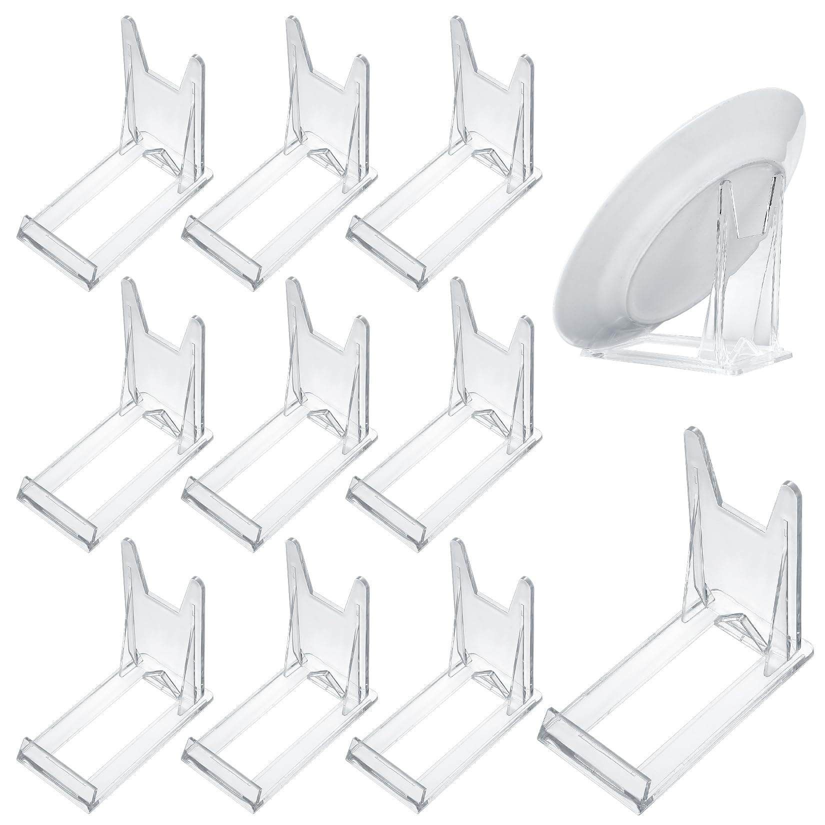 10 Pack Acrylic Plate Stands, Plastic Plate Holders, Clear Acrylic ...