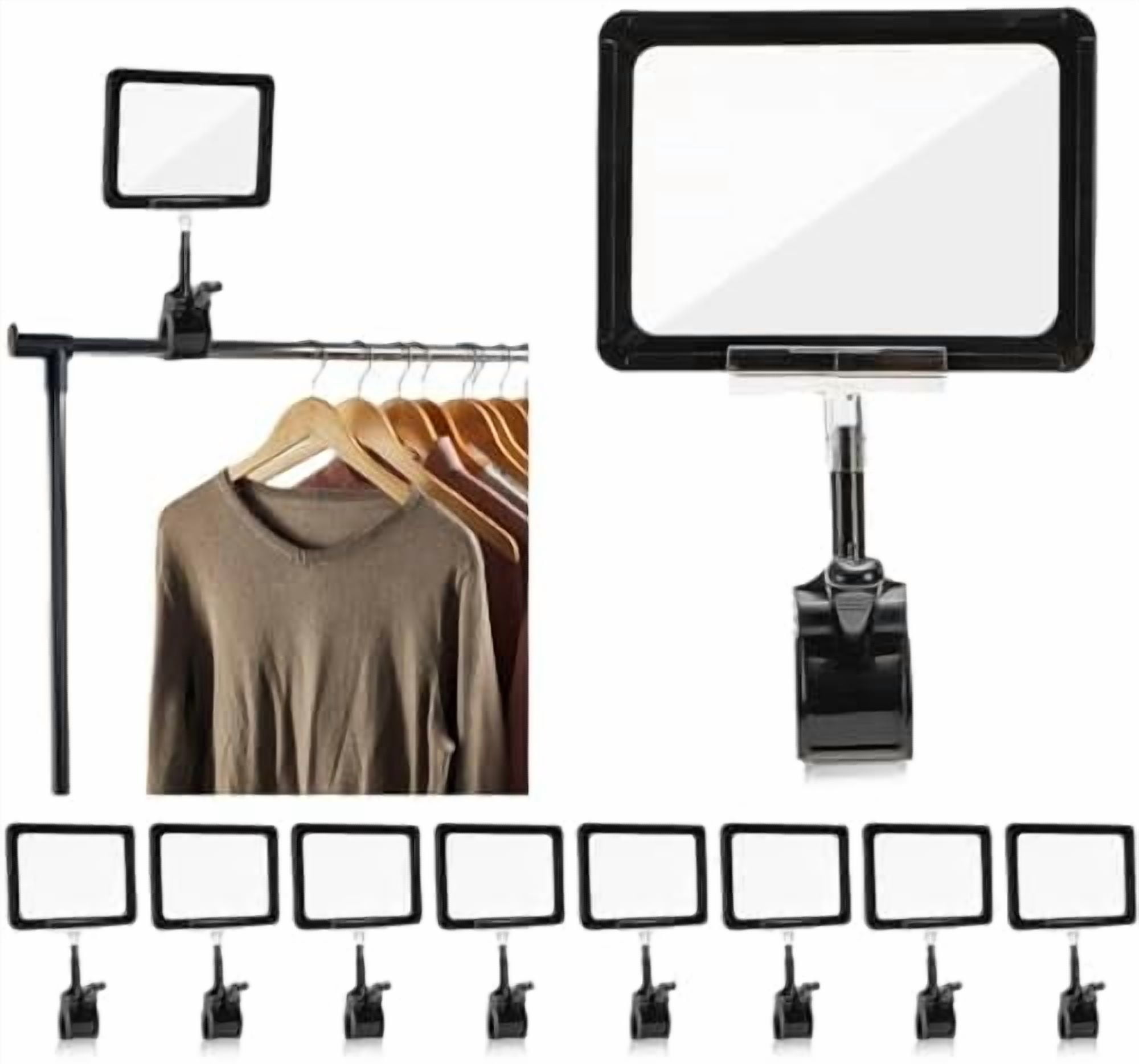 10 Pack Acrylic Sign Holder with Clamp, Rotating Clip Pop Swivel Sign ...