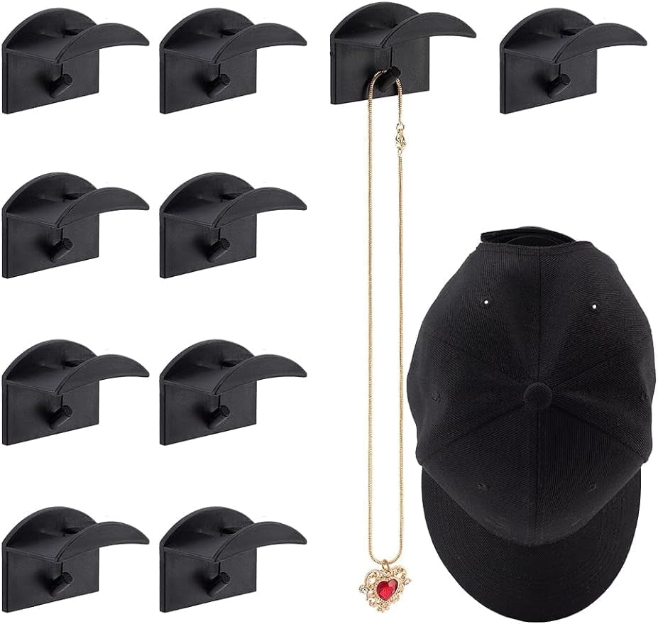 10 Pack Adhesive Hat Hooks No Drilling Hat Racks for Baseball Caps and ...