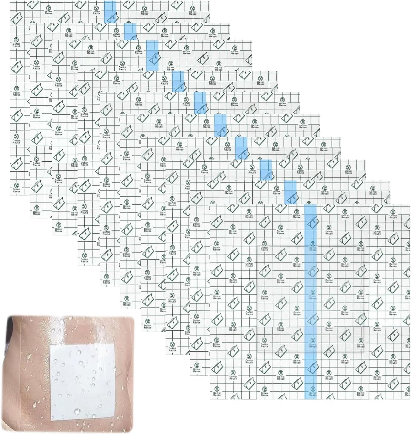 10 Pack Adhesive Wound Dressings 20cm X 20cm,Hypoallergenic Plasters ...