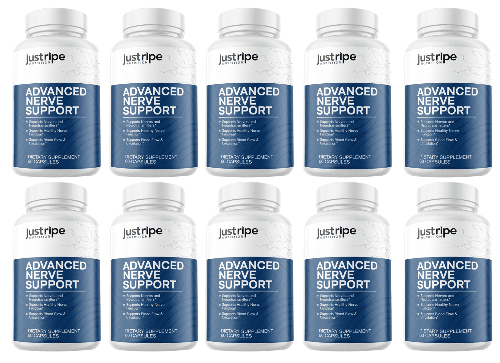 10 Pack Advanced Nerve Support by Just Ripe- 60 Capsules - Walmart.com