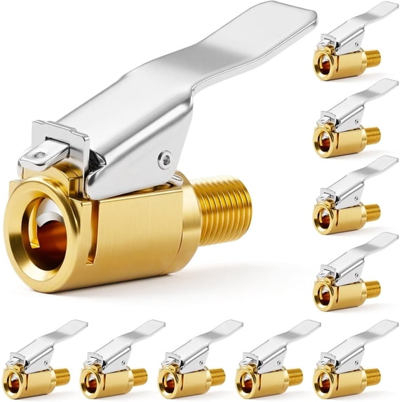 10-Pack Air Chuck Quick Connect, Brass Locking Tire Air Chuck, No ...