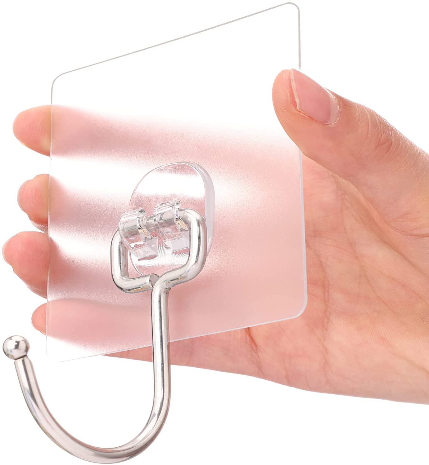 10-Pack All-Purpose Large Adhesive Hooks, Heavy Duty Hold 37 lb(Max ...