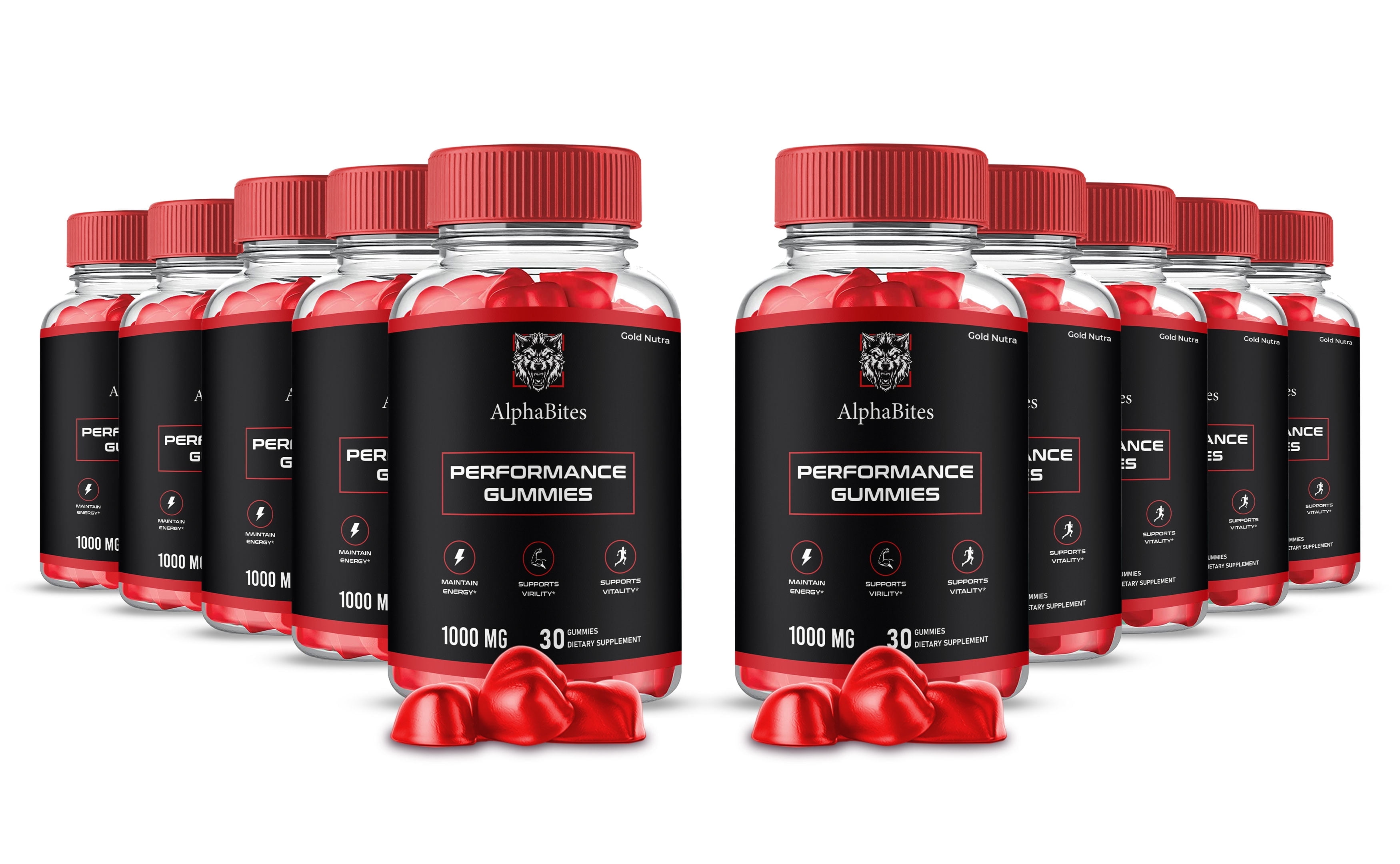 (10 Pack) AlphaBites Gummies for Men, Maximum Strength Formula, Alpha ...