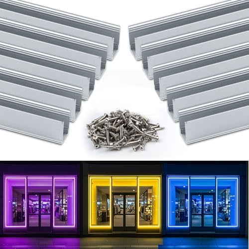 10 Pack Aluminum Channels for 0.4''x0.79 RGB Multi Color LED Neon Rope ...
