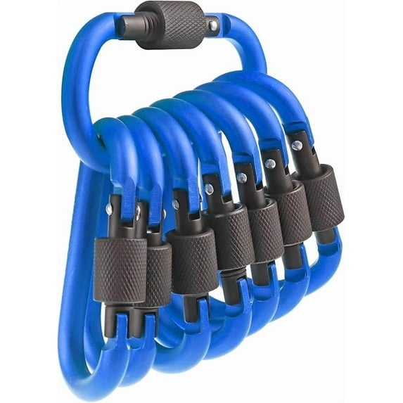 10 Pack Aluminum D Ring Key Rings Hiking Clips Locking Carabiner for ...