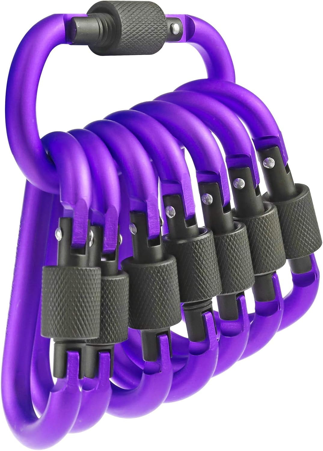 10 Pack Aluminum D Ring Key Rings Hiking Clips Locking Carabiner for ...