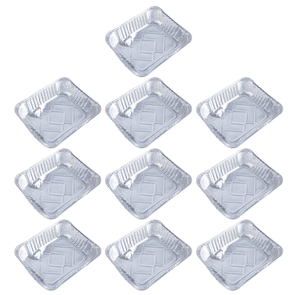 10 Pack Aluminum Foils Tray Disposables Thickened Food Container ...