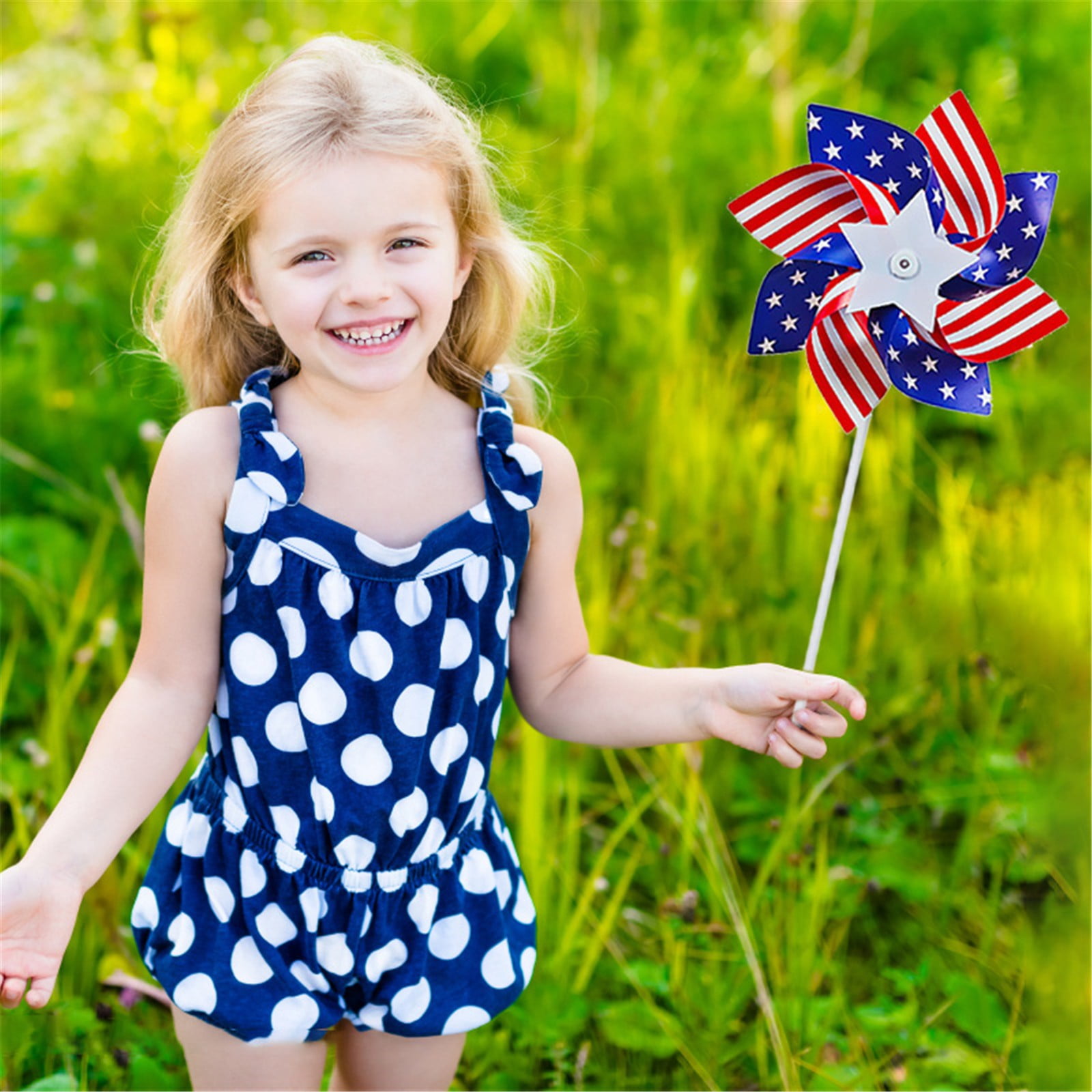 10 Pack American Flag Patriotic Windmill Wind For Yard Garden Fourth Of ...