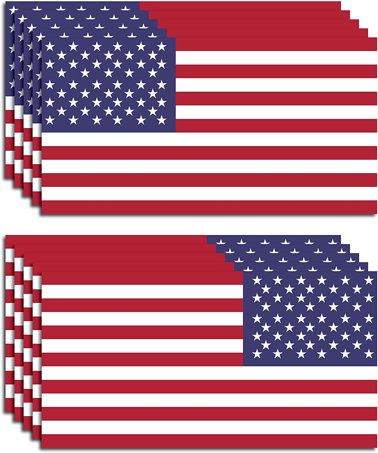 10 Pack American Flag Stickers - Made of 3M Vinyl - USA Patriotic ...