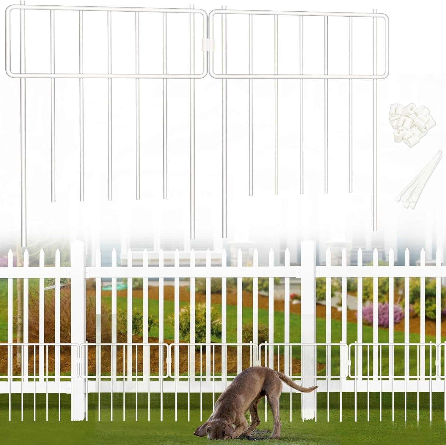 10 Pack Animal Barrier Fence, No Dig Fence Decorative Fences, 17in(H ...