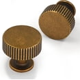 10 Pack Antique Brass Cabinet Knobs 1-1/10 Inch(28mm) Single Hole Pulls ...