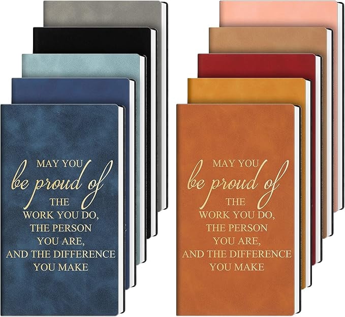10 Pack Appreciation Gift for Employee A6 Leather Notebook Staff CNA ...