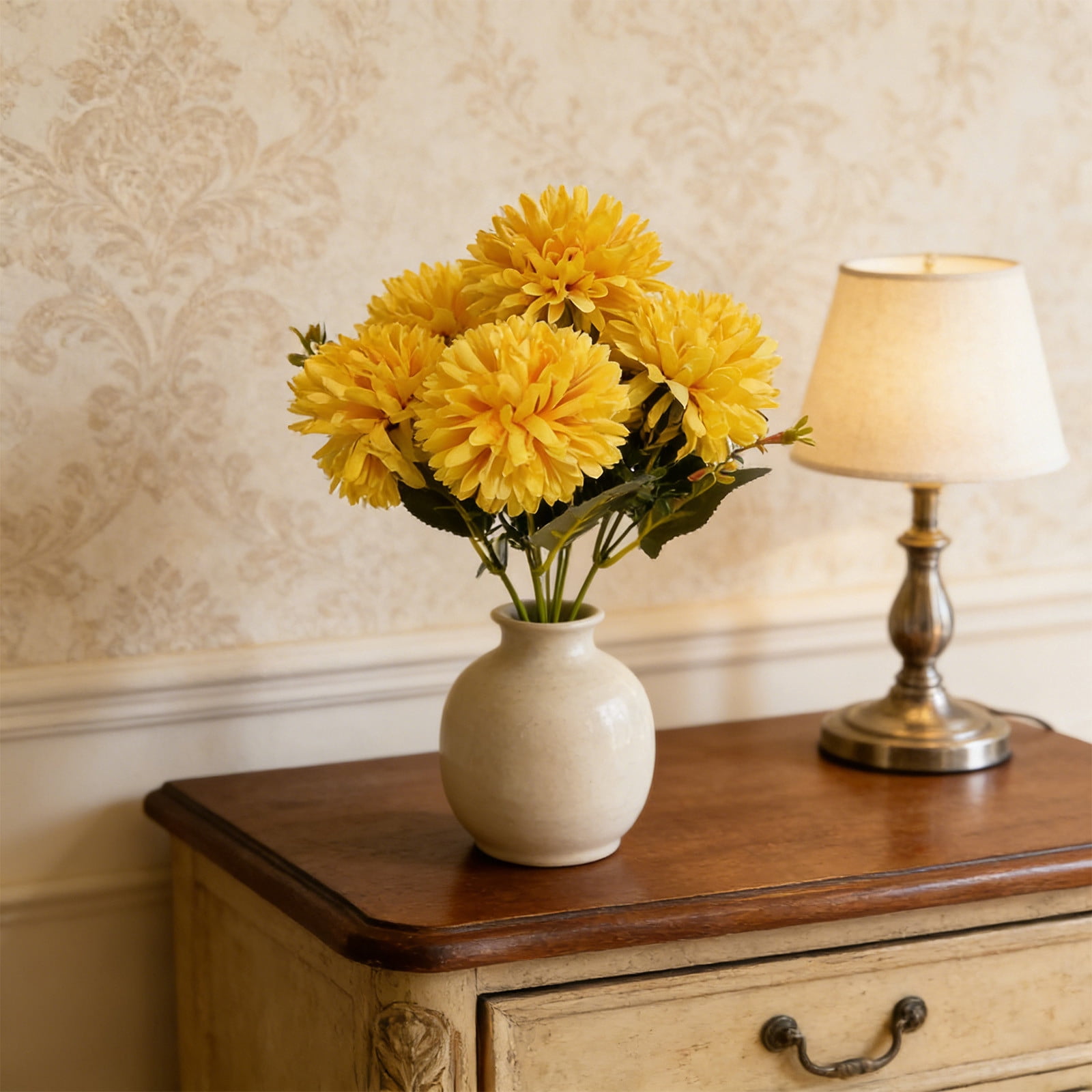 10 Pack Artificial 6-headed Chrysanthemum Bouquet Small Bouquet Wedding ...