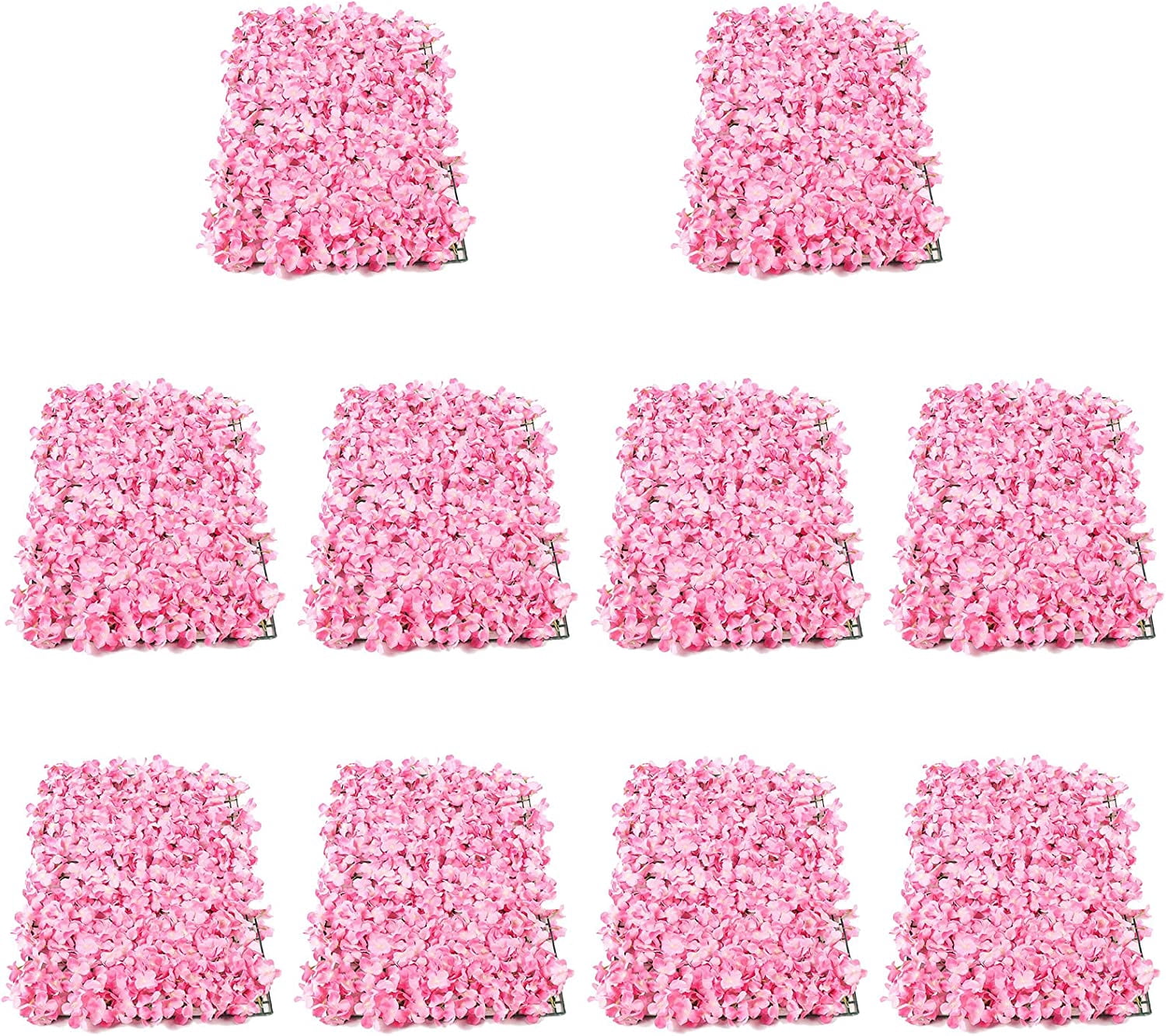 10 Pack Artificial Flower WallPanels, 24''x16'' Flower Wall Mat with ...