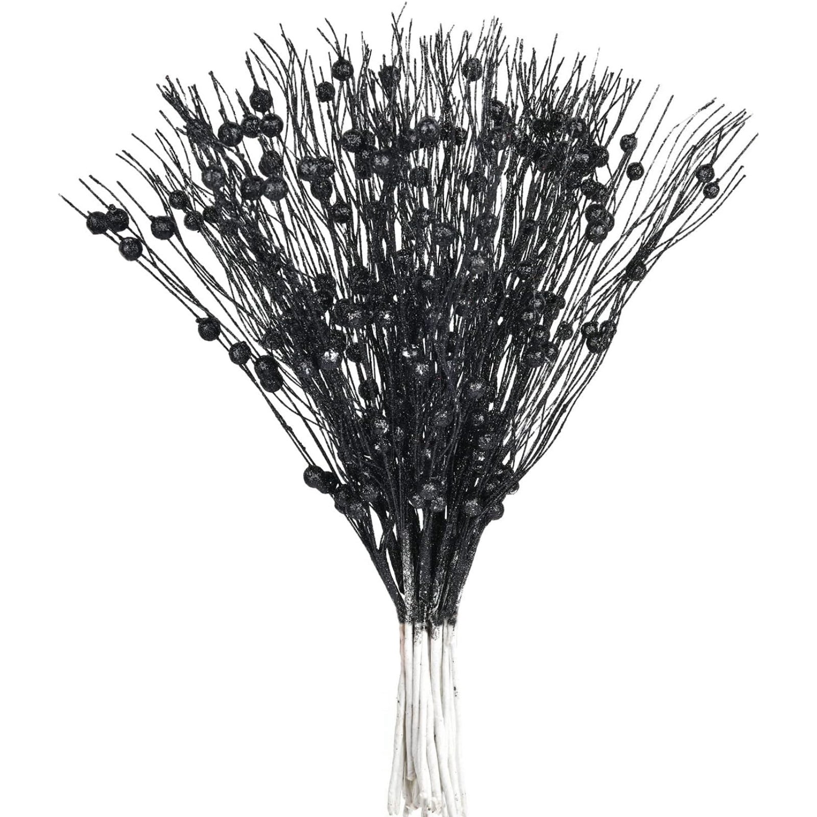 10-Pack Artificial Glitter Berry Stem Ornaments 17 Inch Glittery Twigs ...