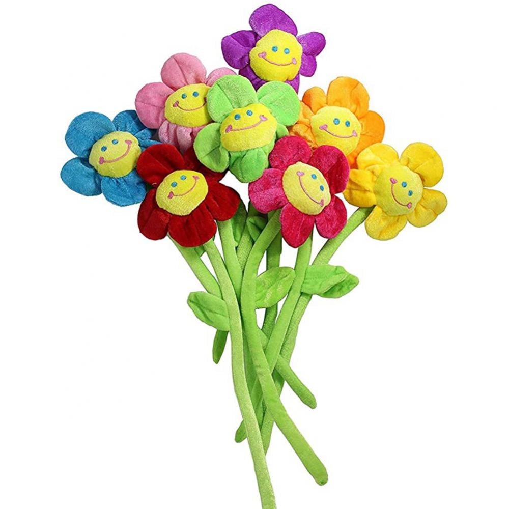 10 Pack Artificial Plush Sunflower Daisy Flower Toy Bendable Curtain ...