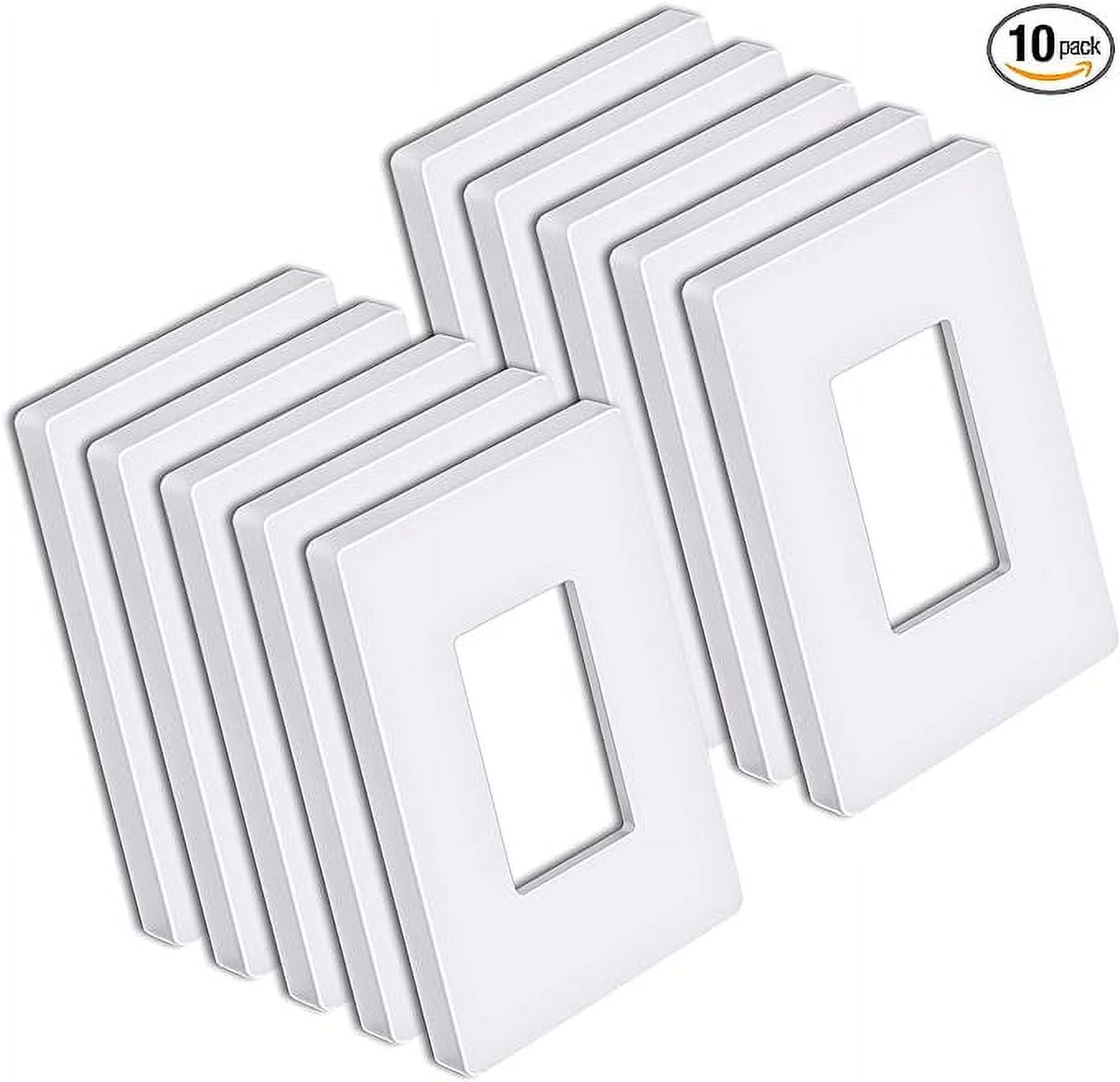 [10 Pack] BESTTEN 1-Gang Modern Designer Mid Size Screwless Wall Plate ...