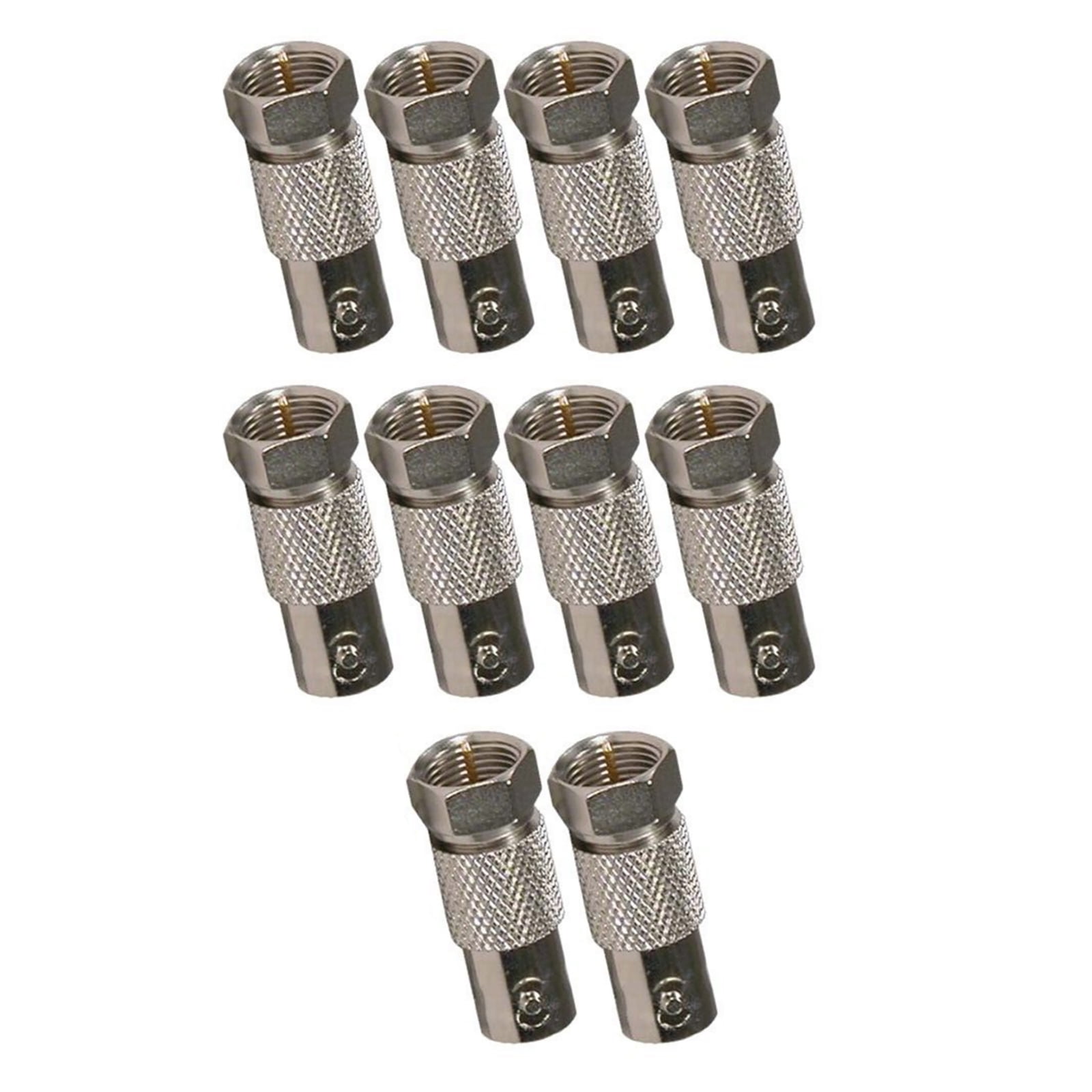 10-Pack BNC Female to F Type Male Adapter for Coupler Adapters CCTV ...