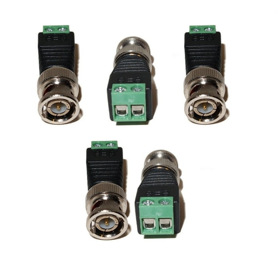 10 Pack BNC Male Coaxial Balun Connector to Screw Terminals - Use CAT5 ...