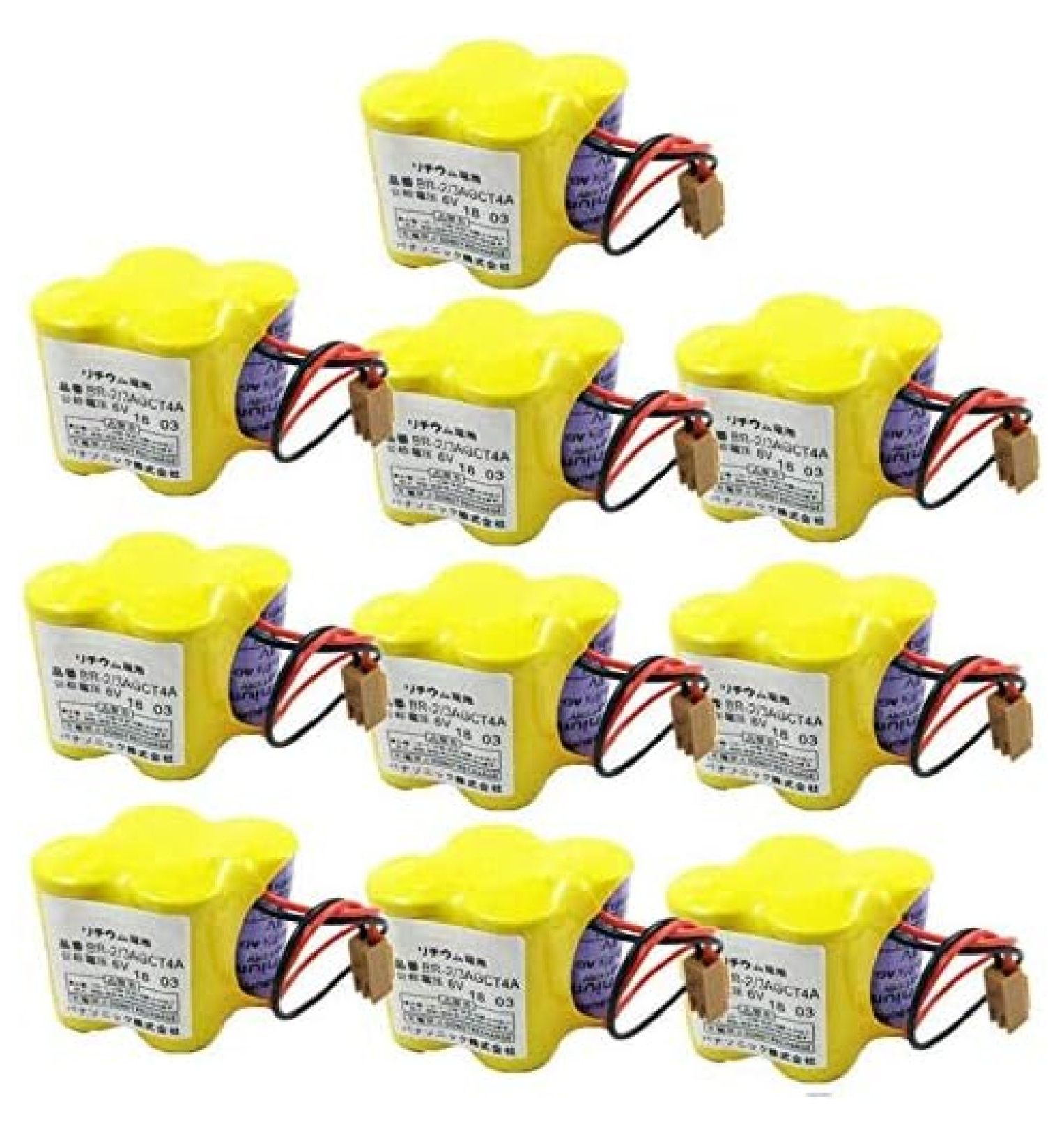 10-Pack BR-2/3AGCT4A 6V 4400mAh Replacement Battery for FANUC Controls A98L-0031-0025, Lithium ...