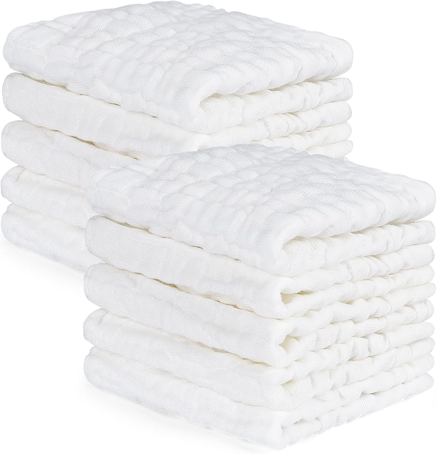 10 Pack Baby Washcloths, Soft Face Cloths for Newborn, Natural Cotton ...