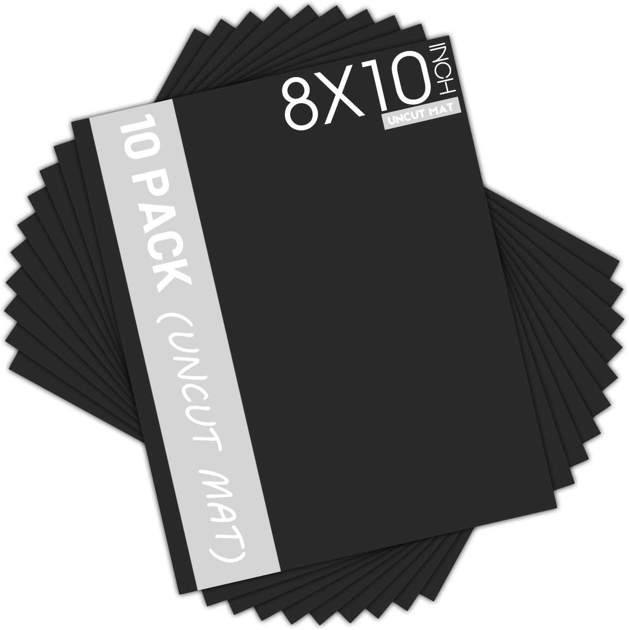 10 Pack Backing Boards, 8x10 Uncut Black Mats Matboards, Acid-Free ...