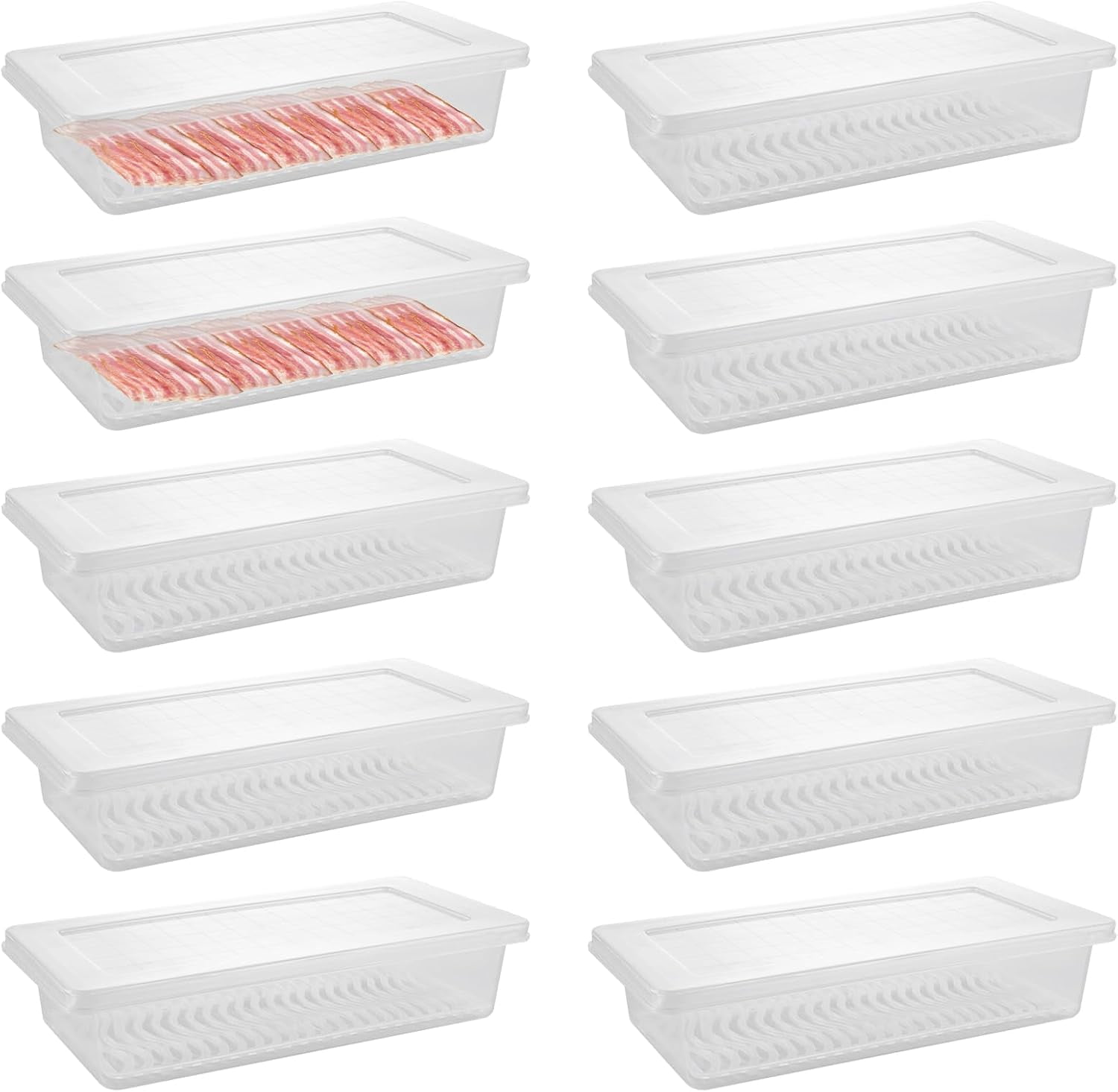 10 Pack Bacon Keeper for Refrigerator Airtight Deli Meat Saver ...