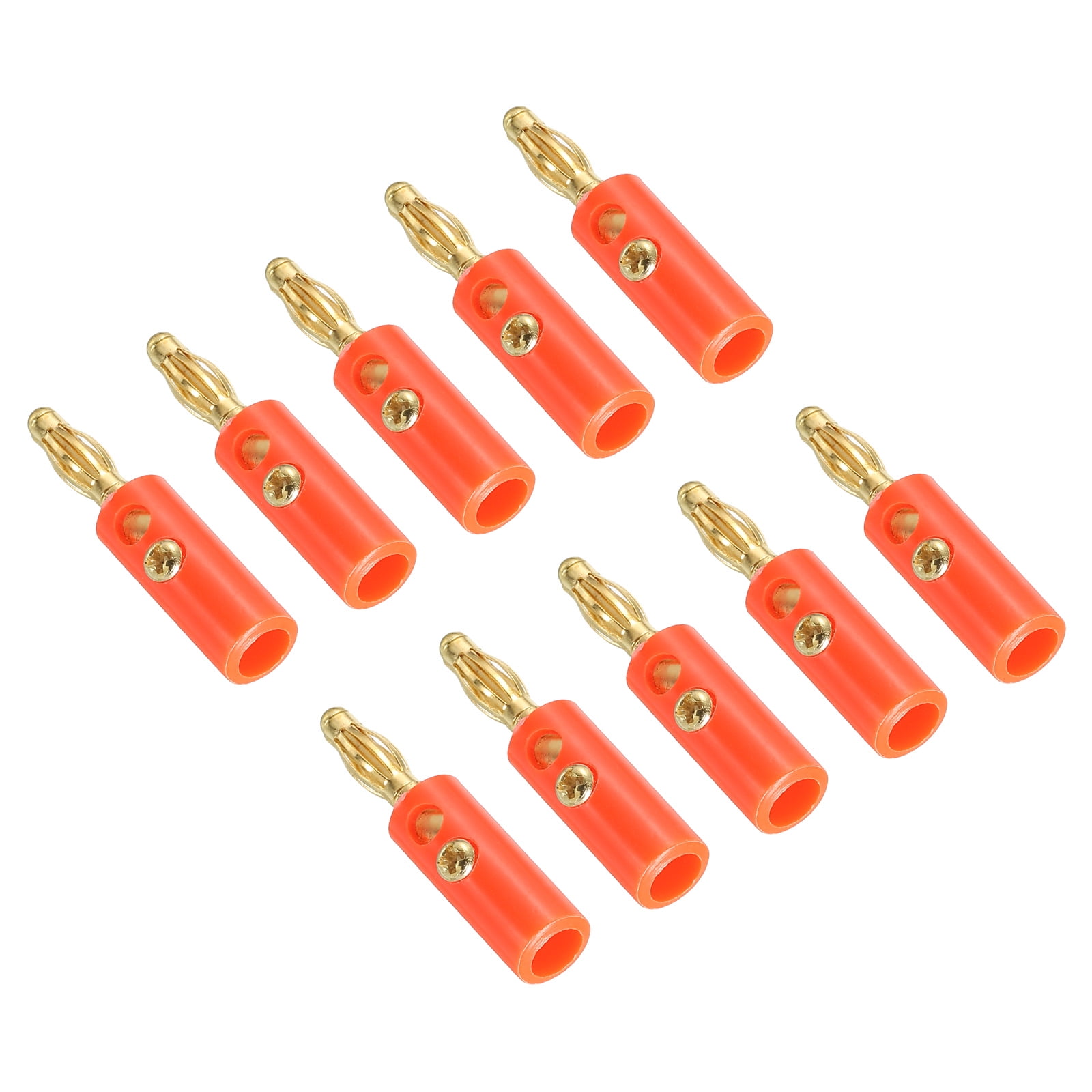 10 Pack Banana Plugs Connector Screw Type Speaker Banana Plugs 4mm Gold ...