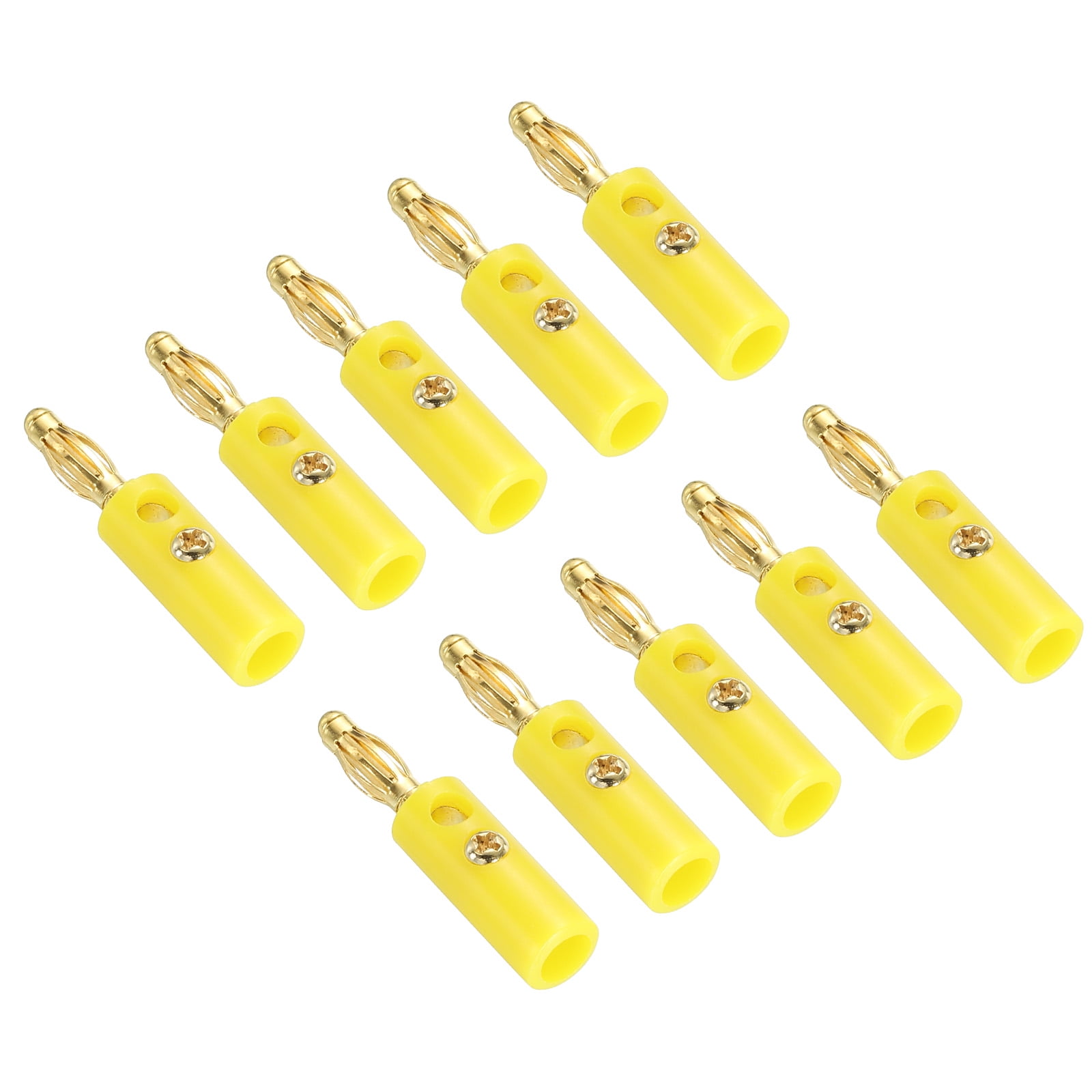 10 Pack Banana Plugs Connector Screw Type Speaker Banana Plugs 4mm Gold ...