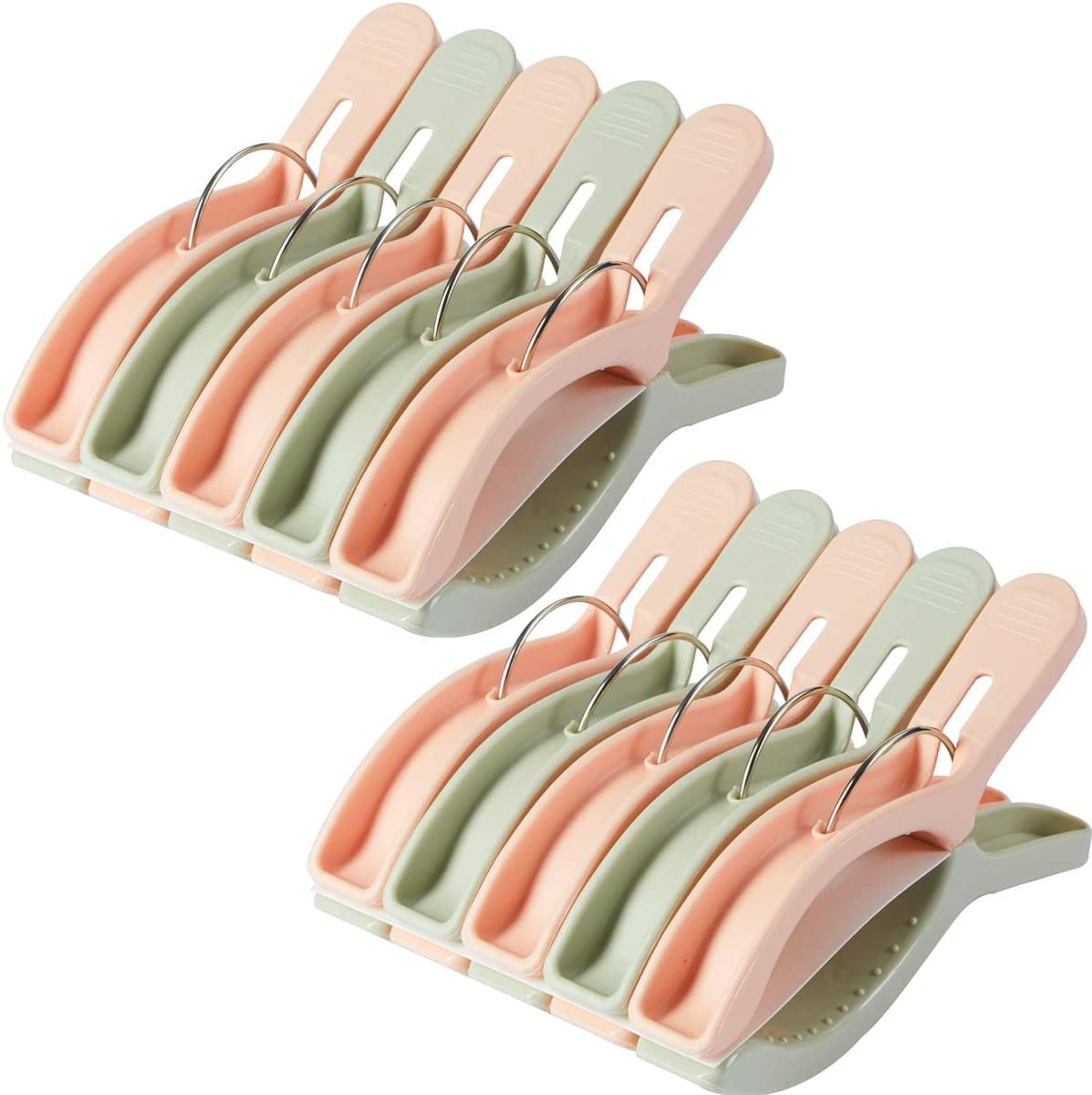 10 Pack Beach Towel Clips for Beach Chairs Jumbo Size Towel Clamps ...