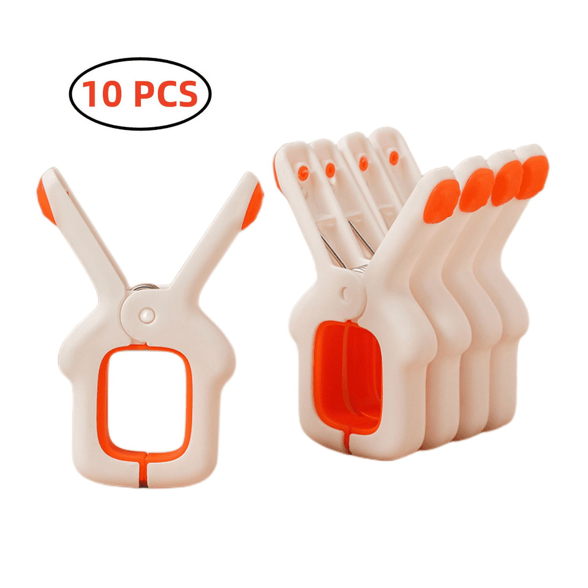 10 Pack Beach Towel Clips, Plastic Clothespin, Heavy Duty Laundry Clips ...