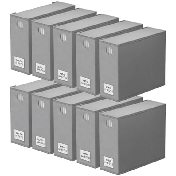 10 Pack Bed Sheet Organizers and Storage, Foldable Sheet Organizer for ...