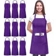 10 Pack Bib Apron Adjustable with 2 Pockets, Water and Oil Resistant ...
