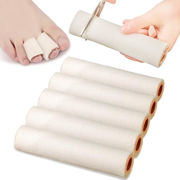 Tondiamo 6 Pieces Foam Toe Protector Sleeves Foam Bandages Tube Toe ...