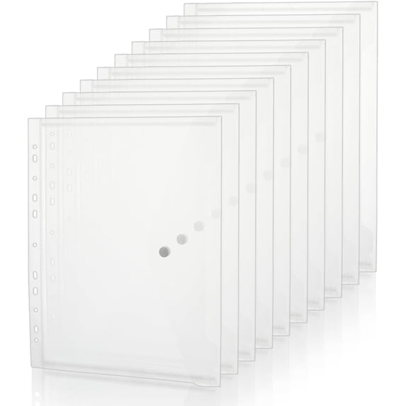 10 Pack Binder Pocket A4 Binder Pouch for 11 Ring Binder 12.2x9.9Inch ...