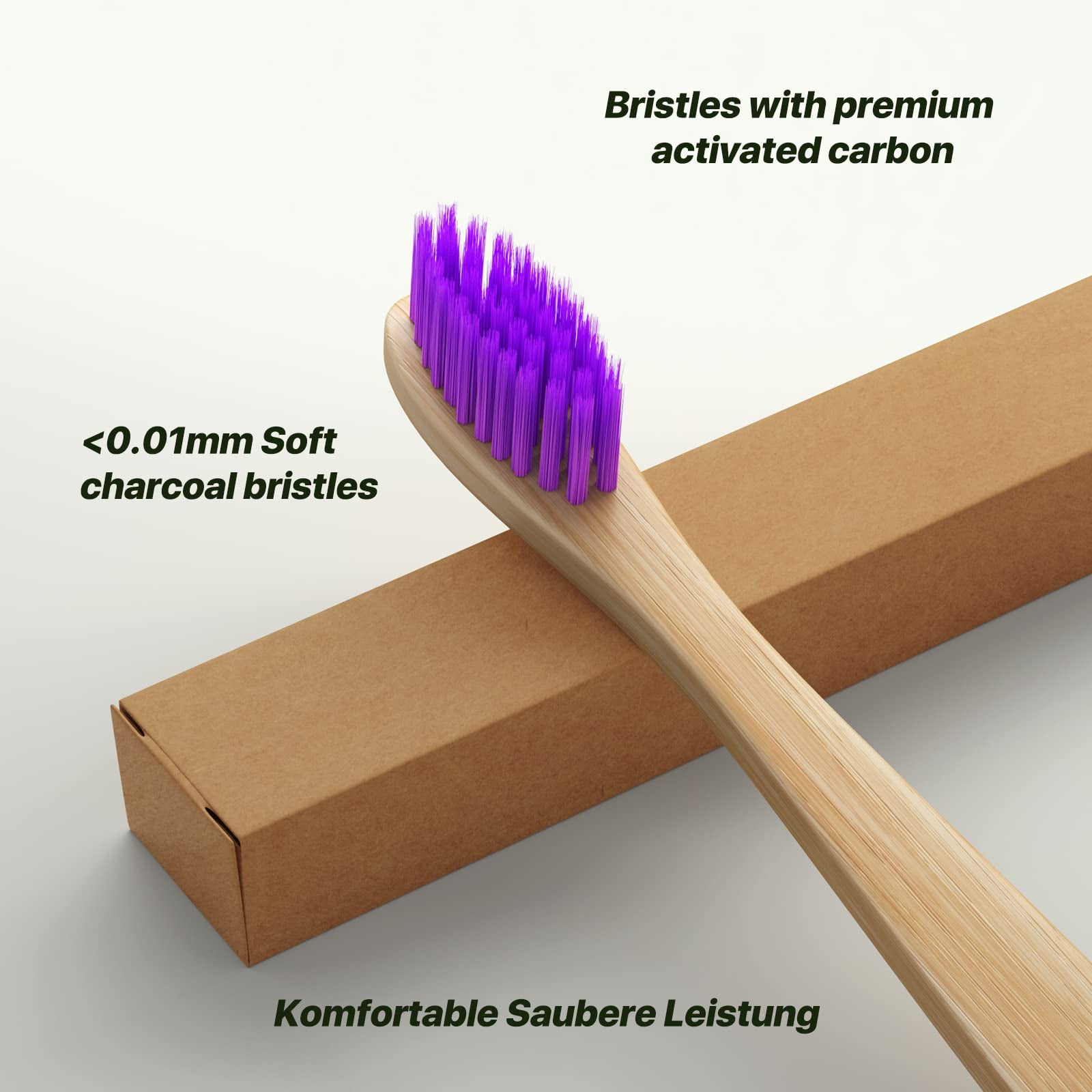 10 Pack Biodegradable Bamboo Toothbrushes, BPA Free Soft Bristles ...