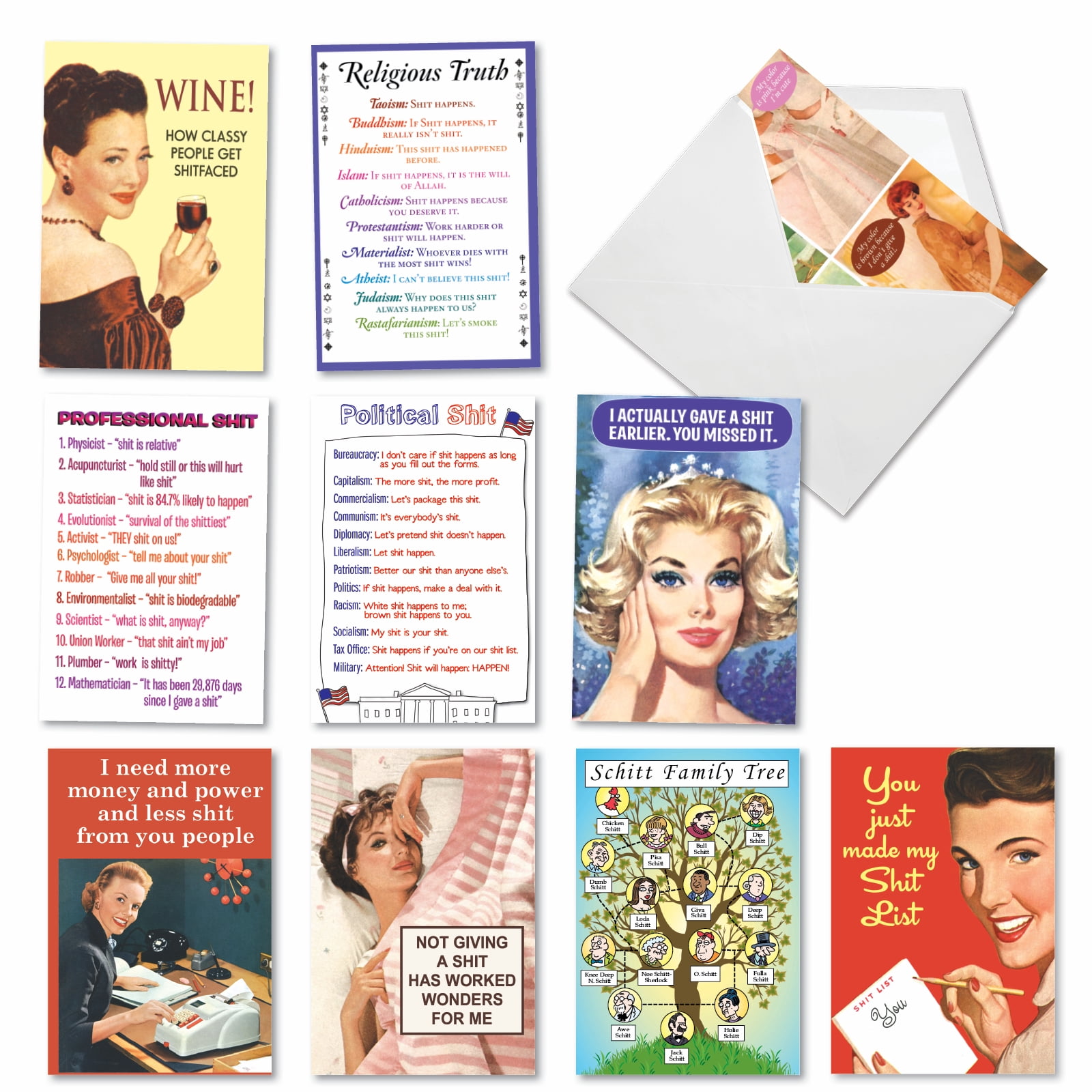 10 Pack Birthday Cards With Envelopes - Stinkin Cards Birthday ...