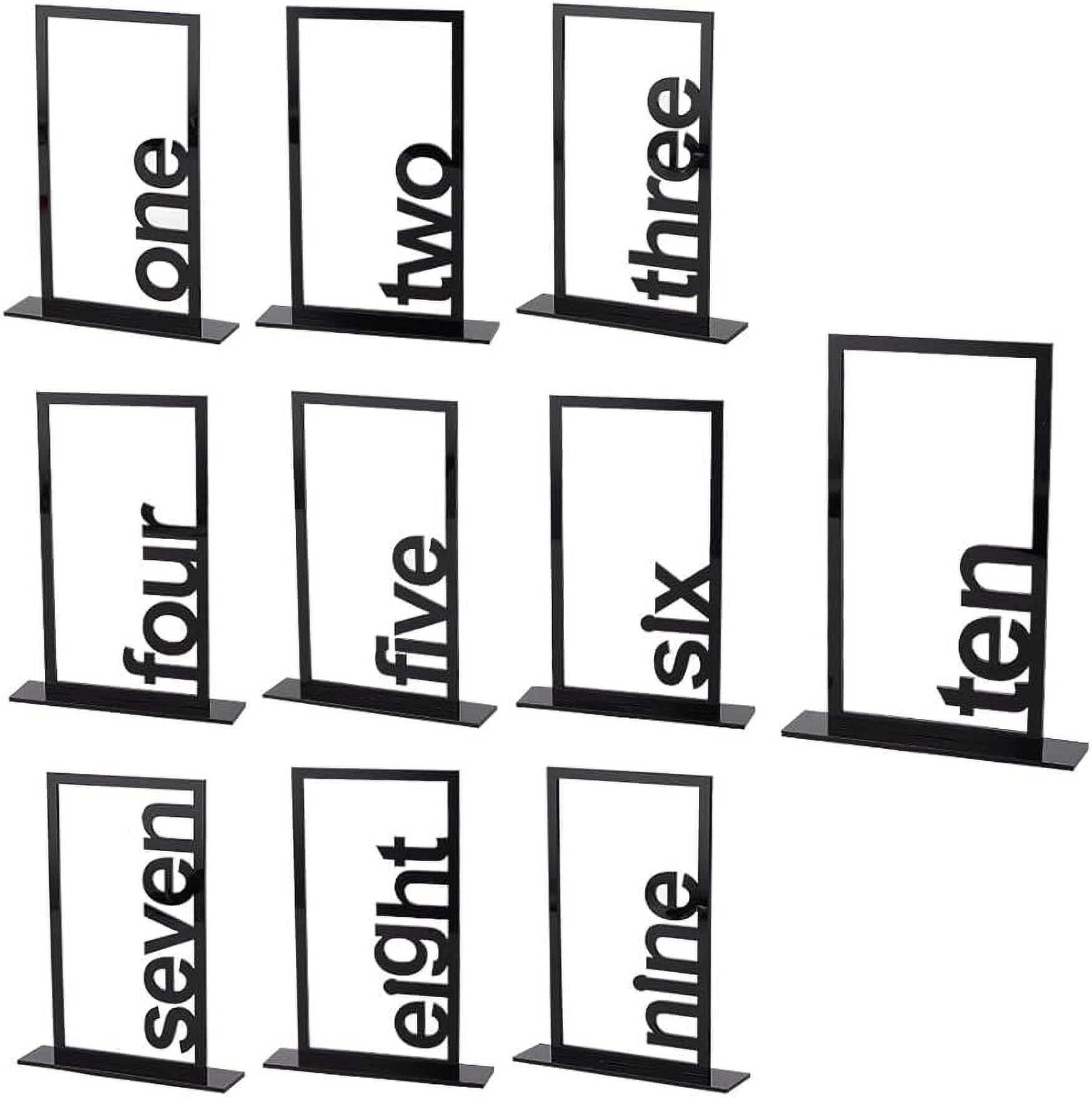 10 Pack Black Acrylic Table Numbers 1-10 Acrylic Sign Holder Wedding ...