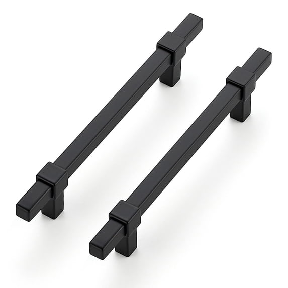 10 Pack Black Cabinet Handles - 3" Hole Center Cabinet Pulls Matte ...