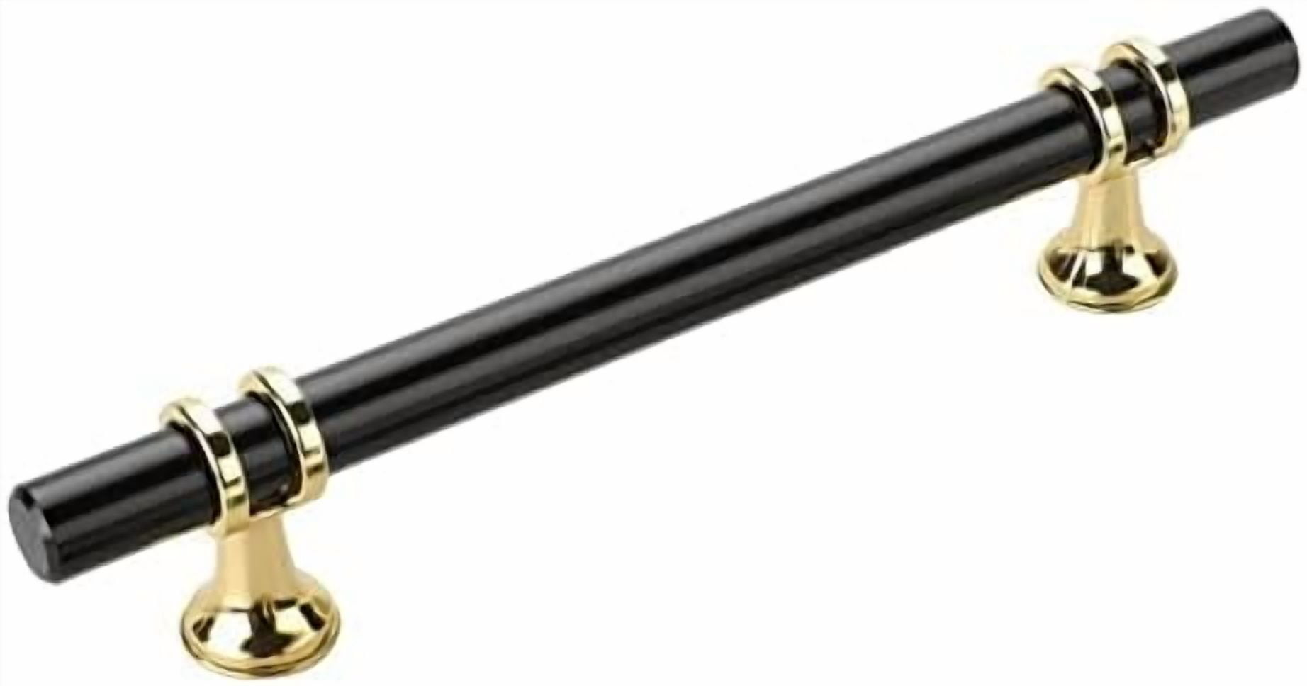 10 Pack Black Cabinet Pulls, Black Gold Cabinet Handles, Barrel Kitchen ...
