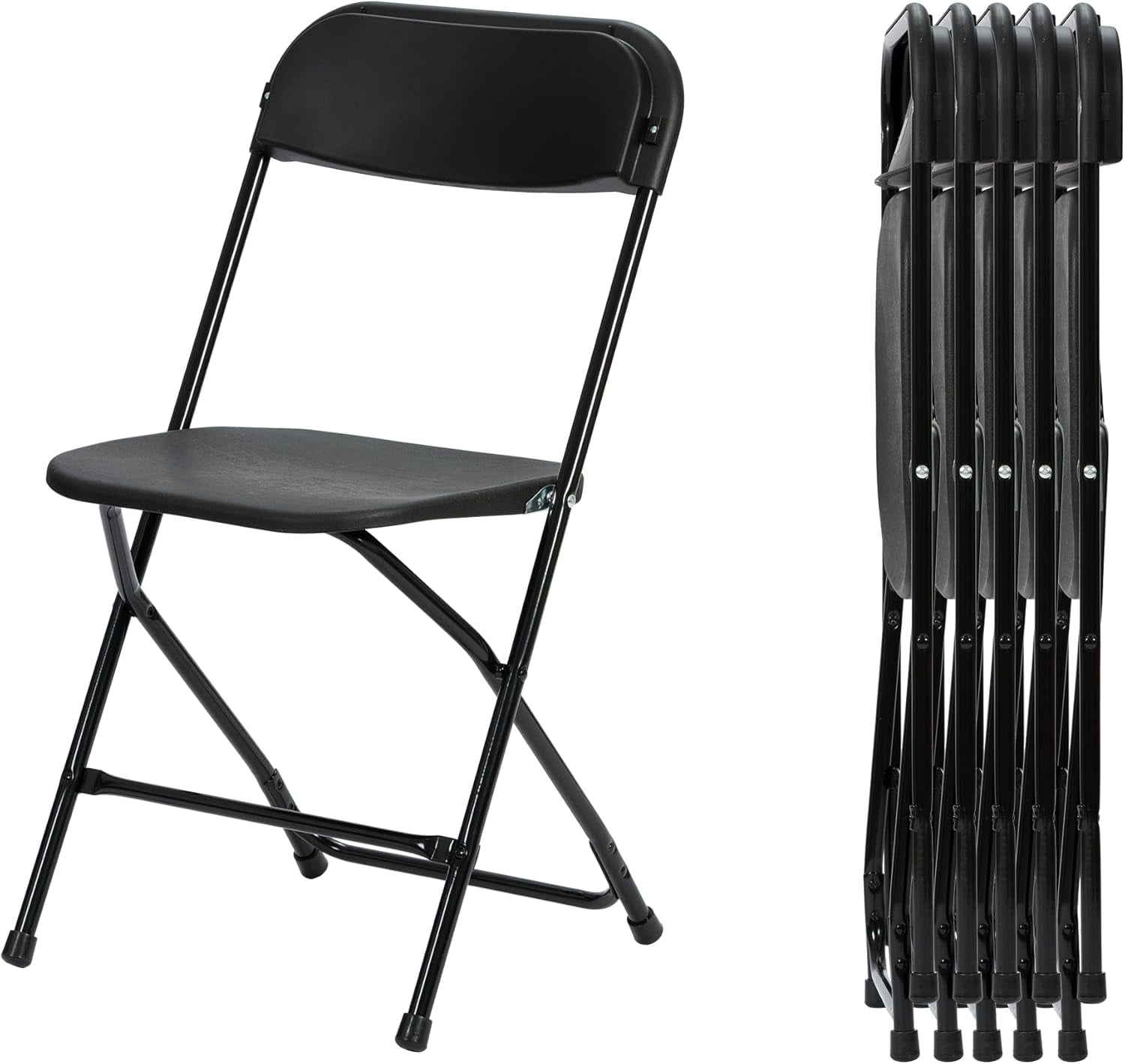 10 Pack Black Folding Plastic Chairs Set Portable Party Chairs ...