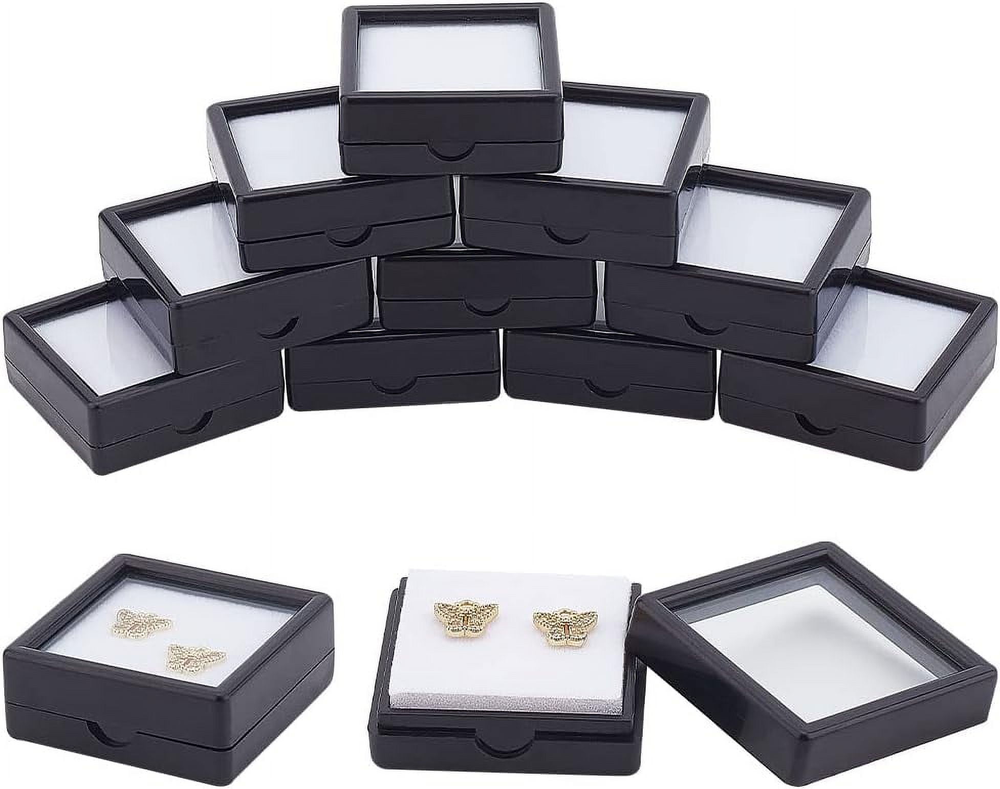 10 Pack Black Gemstone Display Box 1.63x1.63x0.63inch Diamond Storage ...