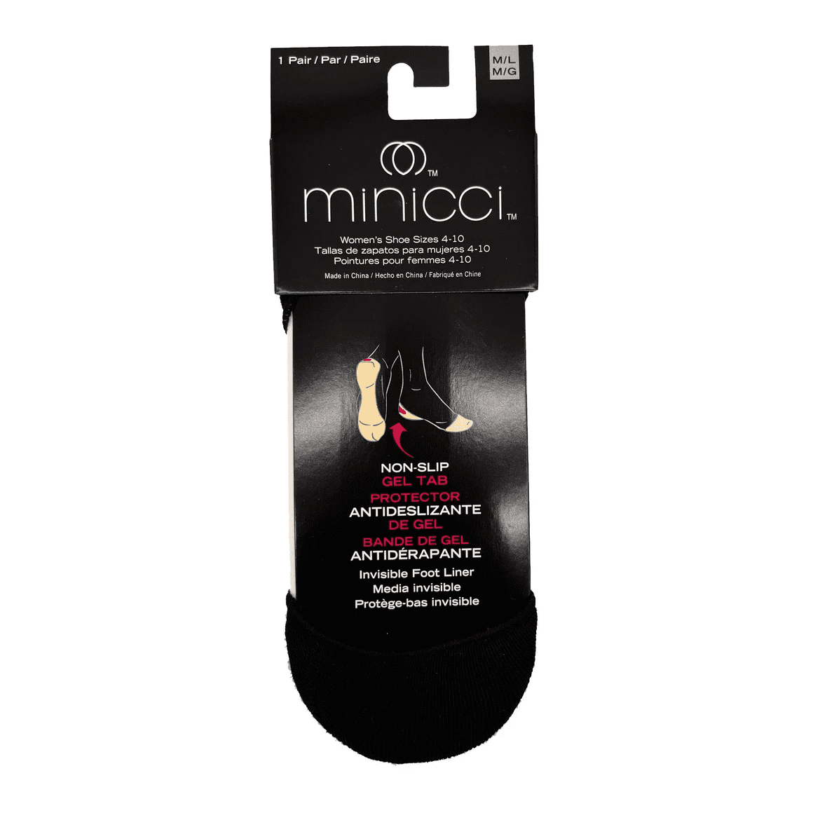10 Pack Black Hourglass Liner Socks Size M/L, Lightweight, Breathable ...